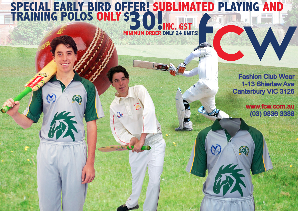 SPECIAL EARLY BIRD CRICKET OFFER - FCW