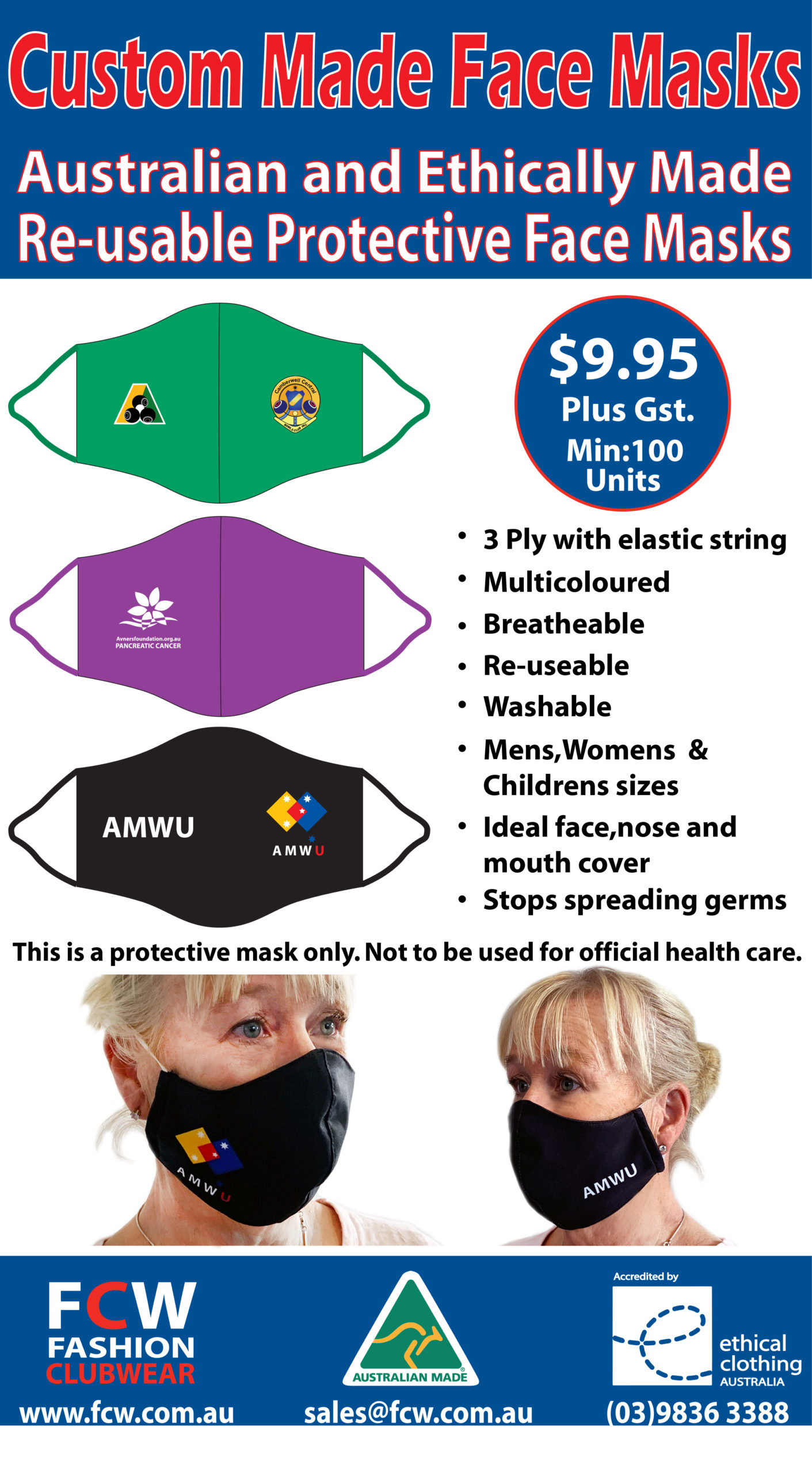Custom Made Face Masks - FCW
